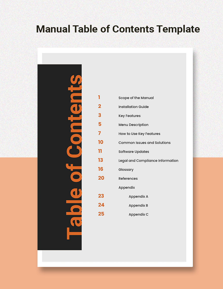 Manual Table Of Contents Template Download In Word Google Docs
