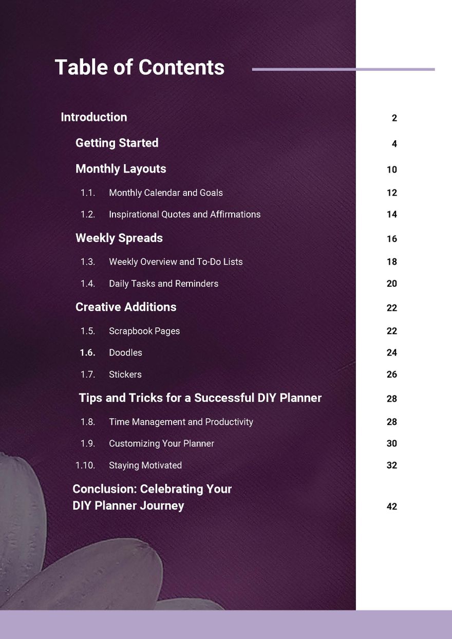 Free Free Cute Table of Contents Template - Download in Word, Google Docs | Template.net
