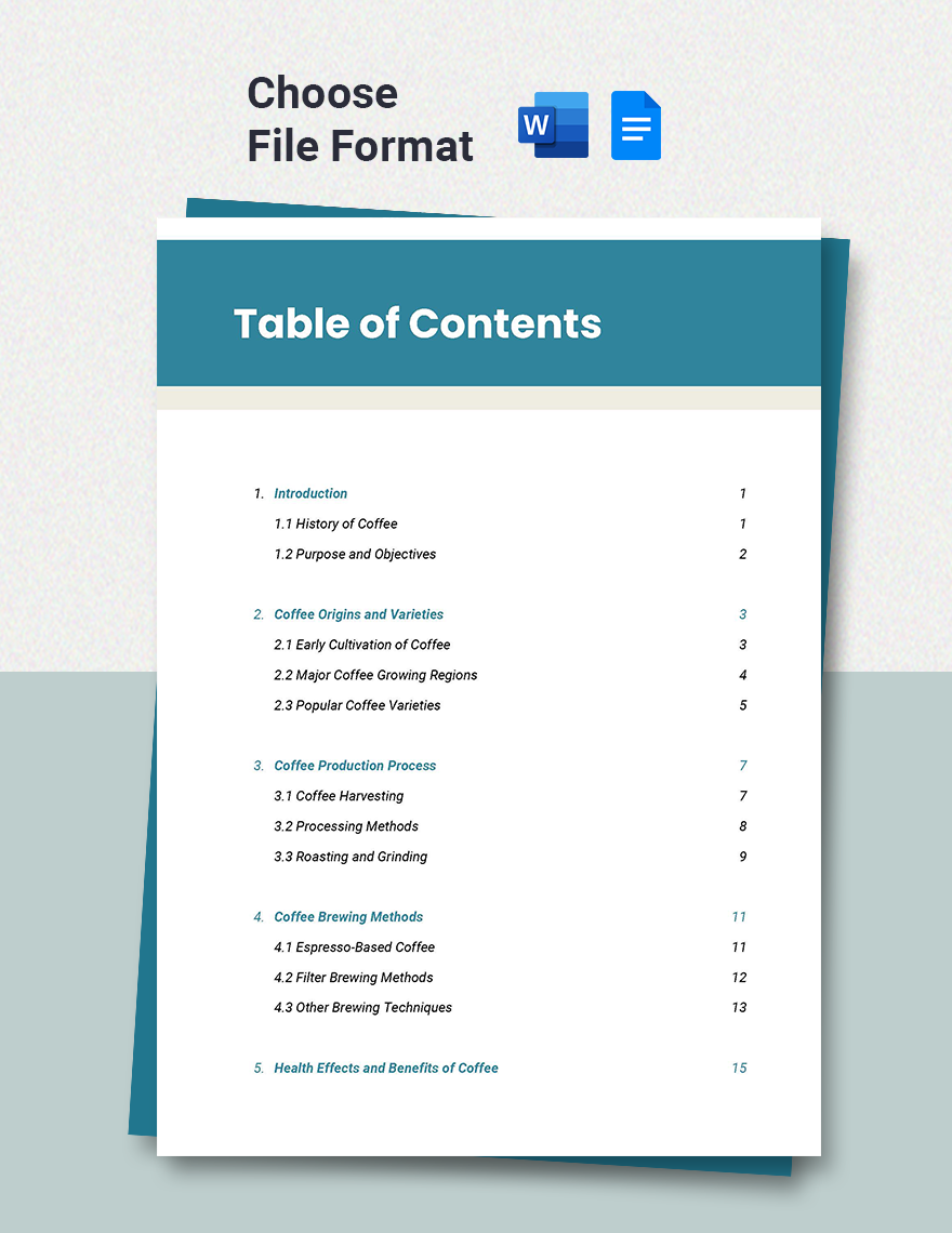 Table of Contents for Assignment Template - Google Docs, Word | Template.net