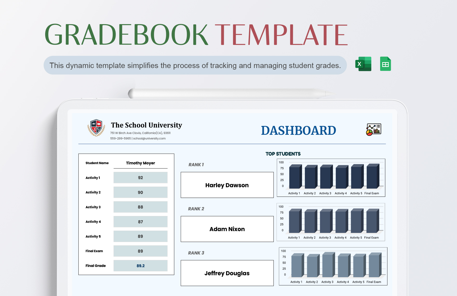 Editable Report Card Templates In Excel To Download