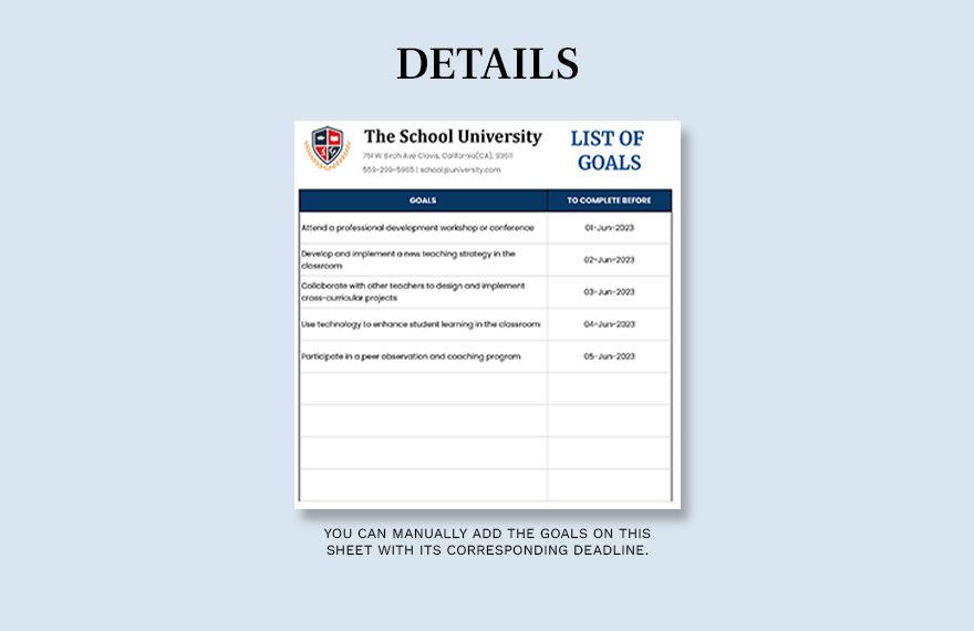 Professional Goals Sheet Template - Google Sheets, Excel | Template.net