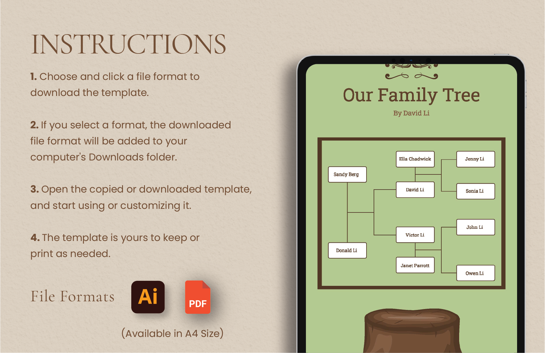 Free Family Tree Template - Illustrator, PDF | Template.net