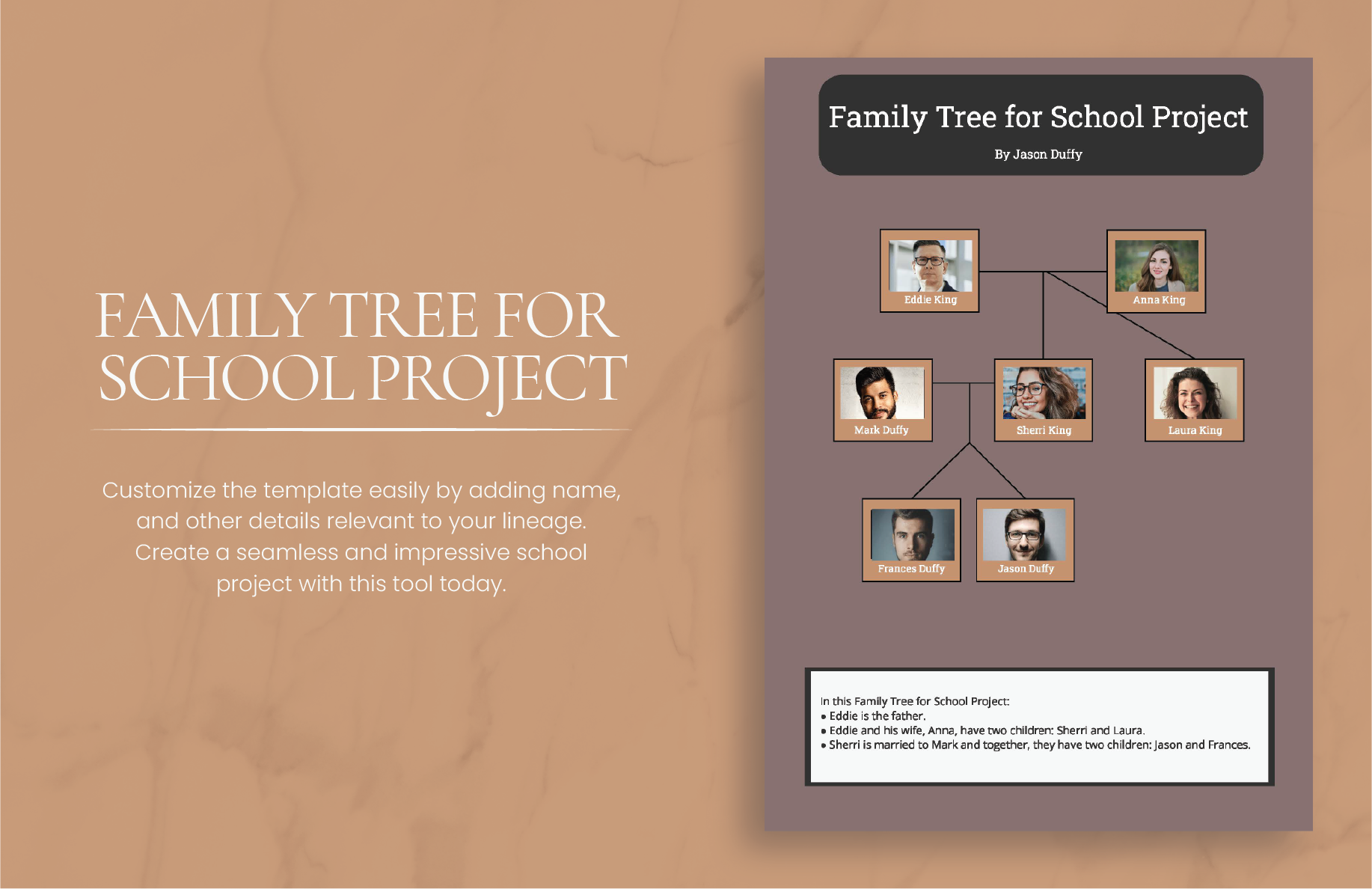 Family Tree For School Project Template Illustrator PDF Template
