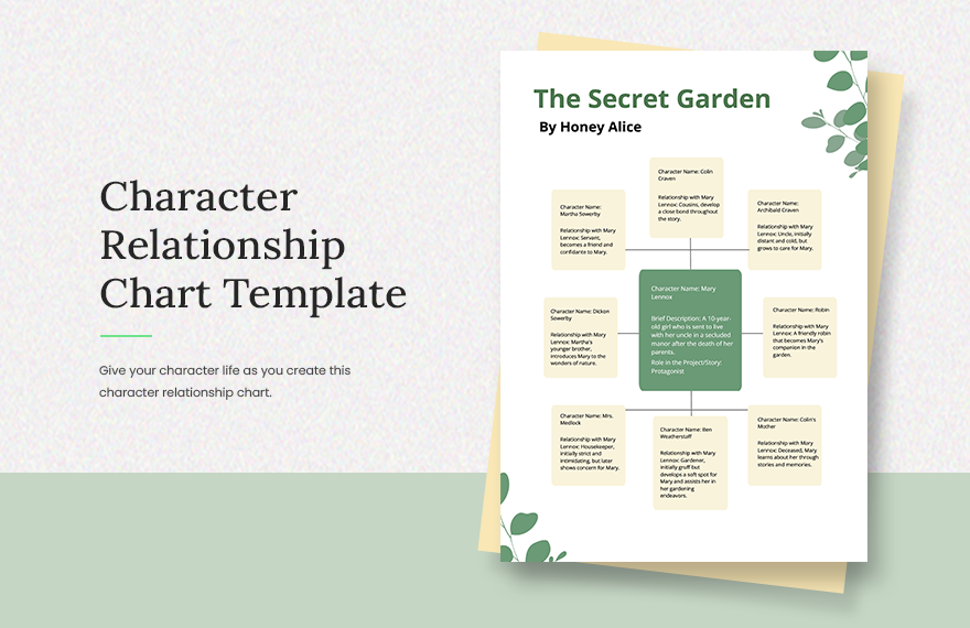 Character Relationship Chart Template Illustrator PDF Template Character Relationship Chart Template Illustrator PDF Template