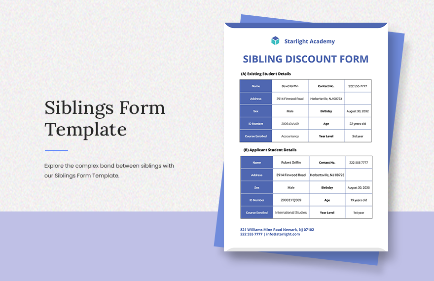 Siblings Form Template - Illustrator, PDF | Template.net
