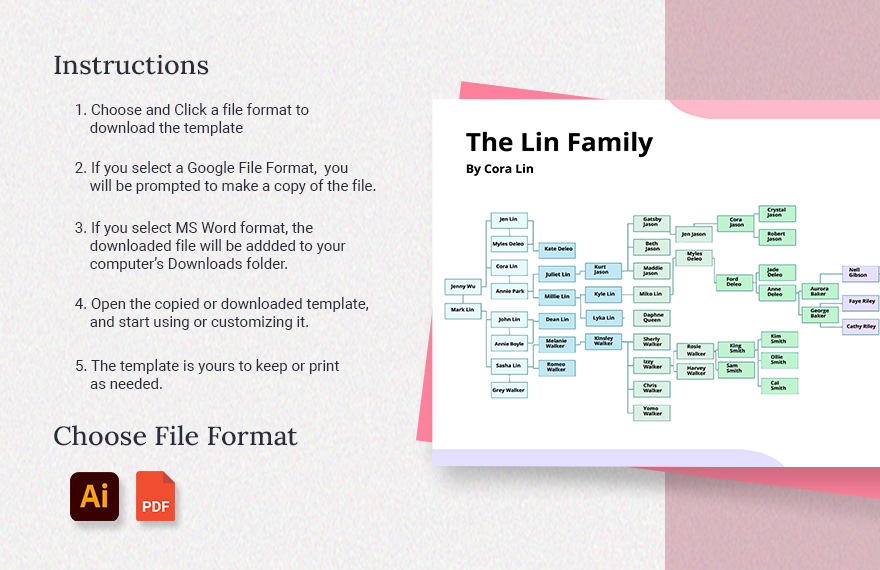 12 Generation Family Tree Template - Illustrator, PDF | Template.net