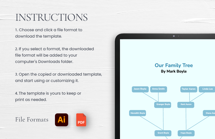 Family Tree Wall Art Template - Illustrator, PDF | Template.net