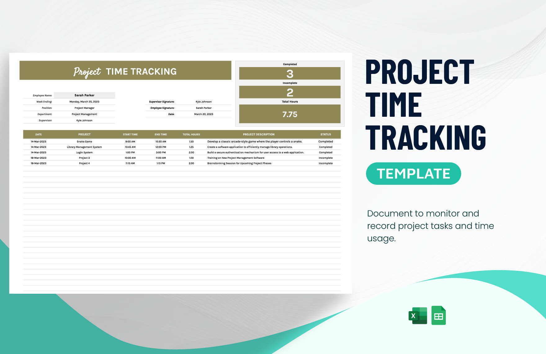 Free Time Log Templates Editable And Printable