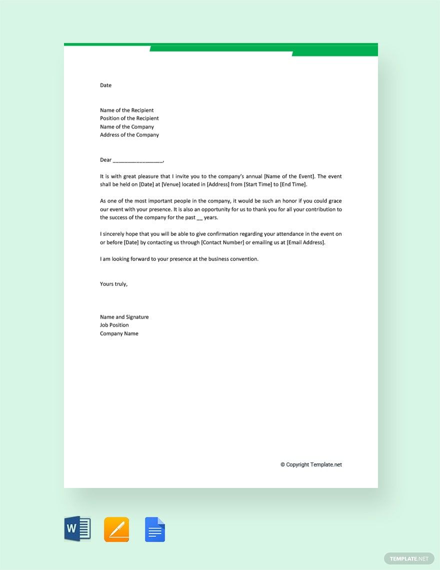 Invitation Letter Format Samples And How To Write An Invitation Letter 