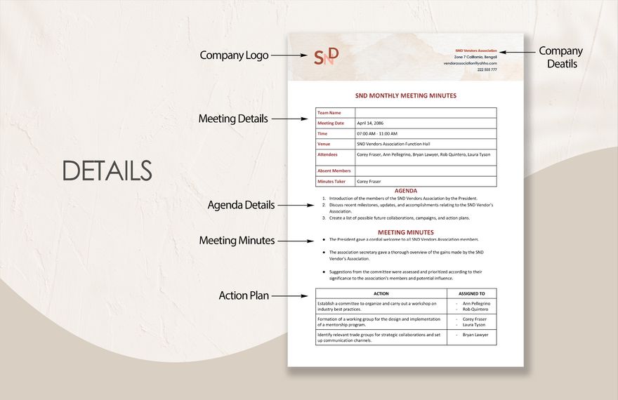 Vendor Meeting Minutes - Download in Word, Google Docs | Template.net