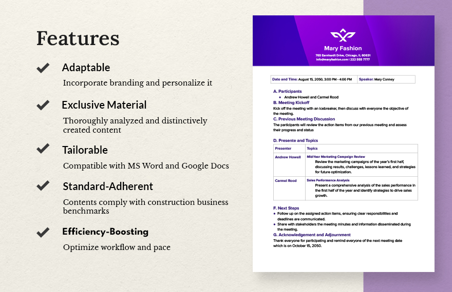 Creative Agenda Template - Download in Word, Google Docs | Template.net