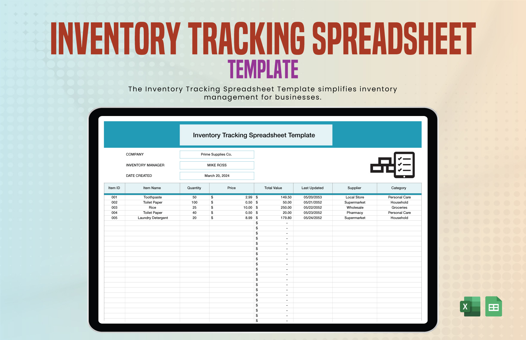 Workout Templates In Excel FREE Download Template