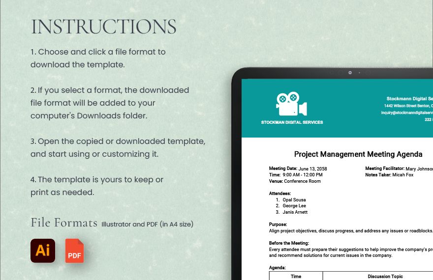 Formal Meeting Agenda Template - Google Docs, Word | Template.net