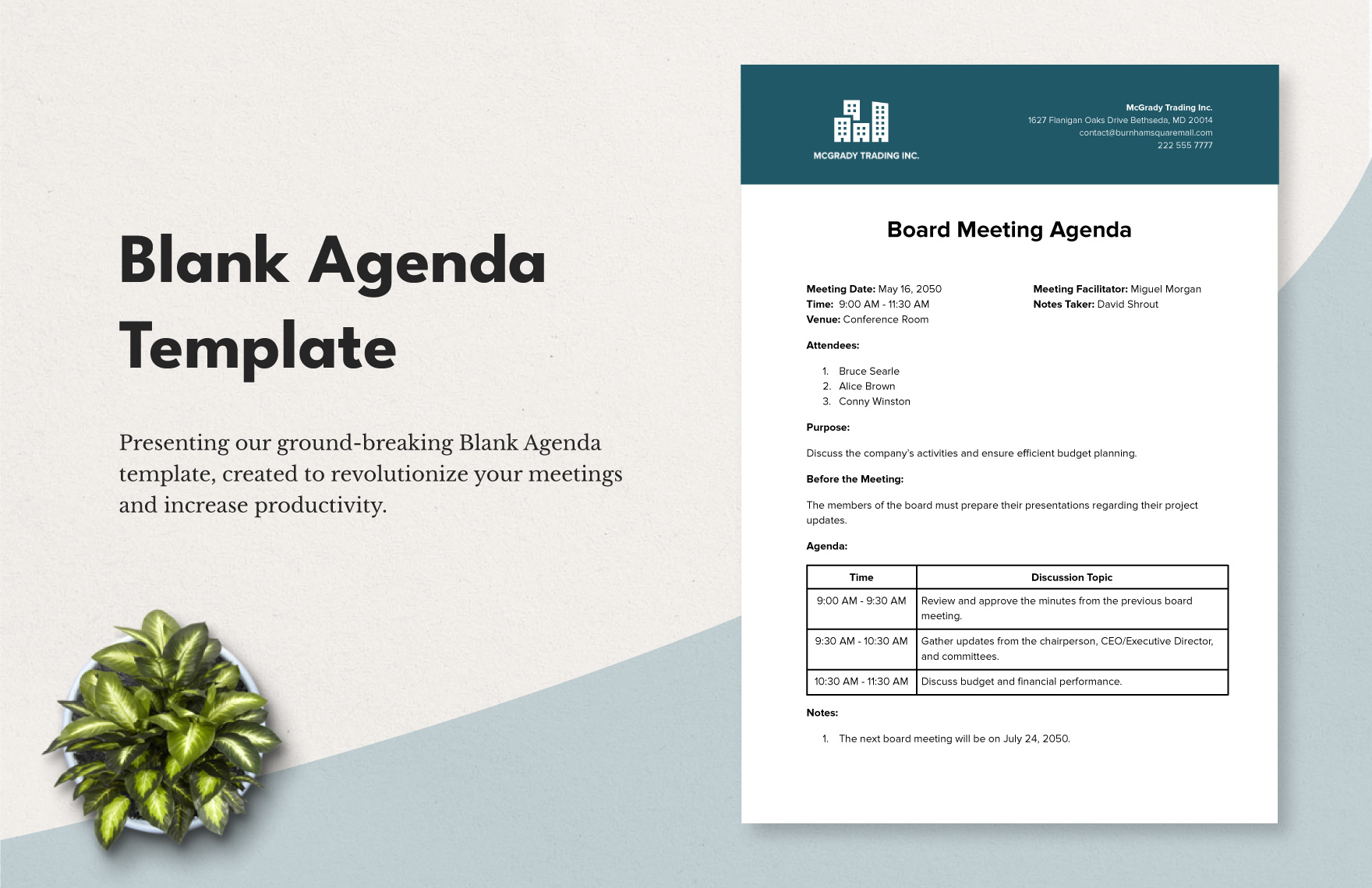 Blank Agenda Template Google Docs Word Template
