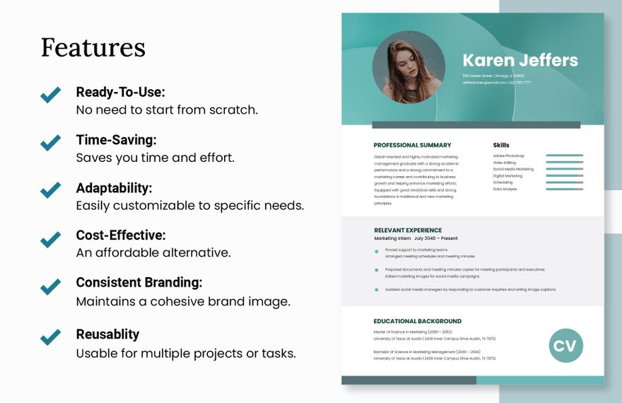 Free Basic CV Template - Download in Word, Google Docs | Template.net