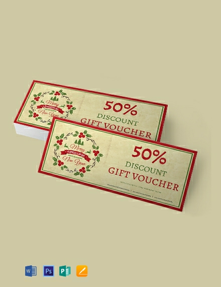 Free Simple Christmas Discount Voucher Template