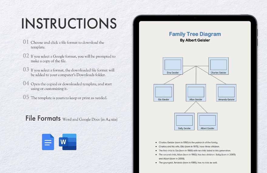 Free Free Family Tree Diagram Template - Google Docs, Word | Template.net