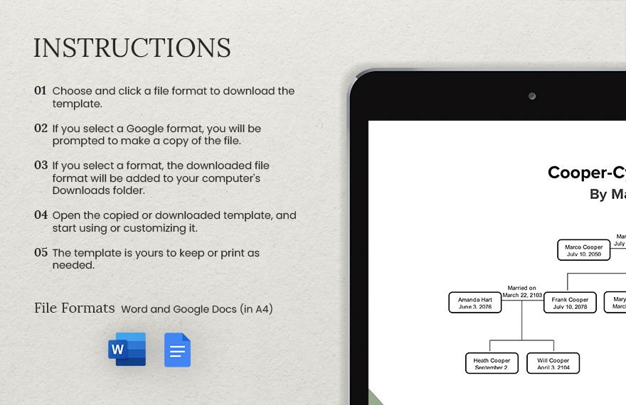 Family Hierarchy Chart Template - Google Docs, Word | Template.net