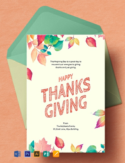 Free Thanksgiving Card Template