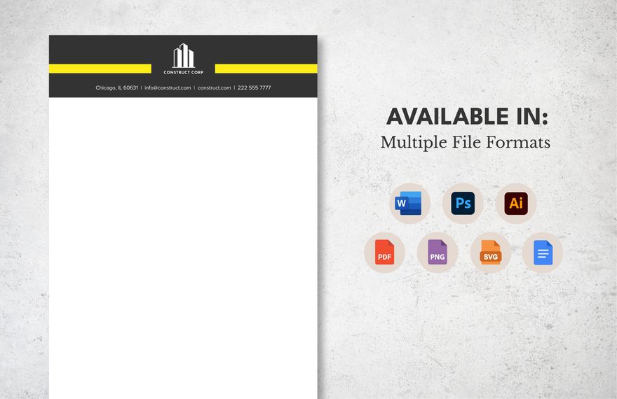 Construction Contractor Letterhead Design Template - Download in Word ...