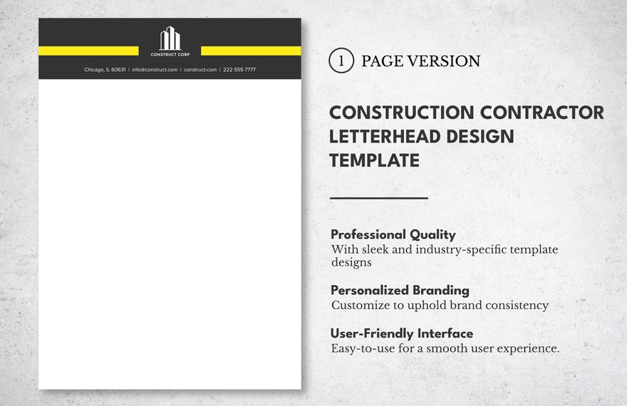 Construction Contractor Letterhead Design Template - Download in Word ...