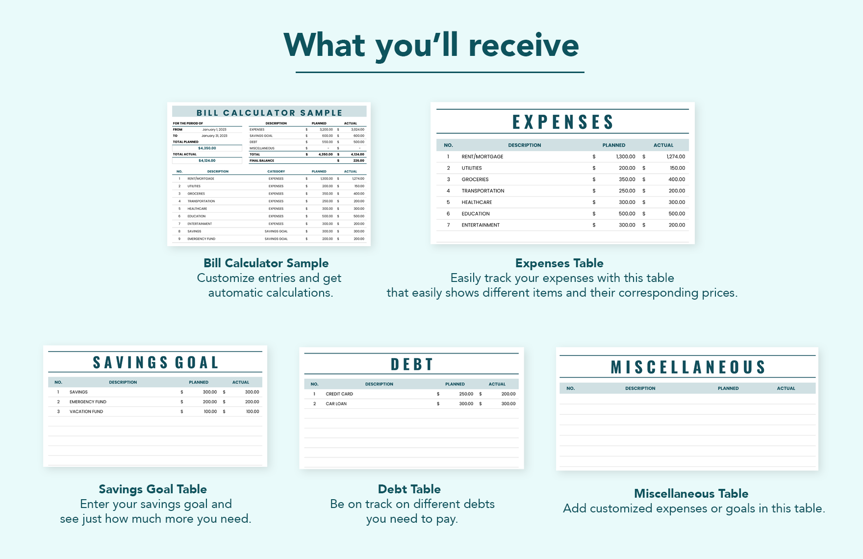 Bill Calculator Sample Template - Download in Excel, Google Sheets | Template.net