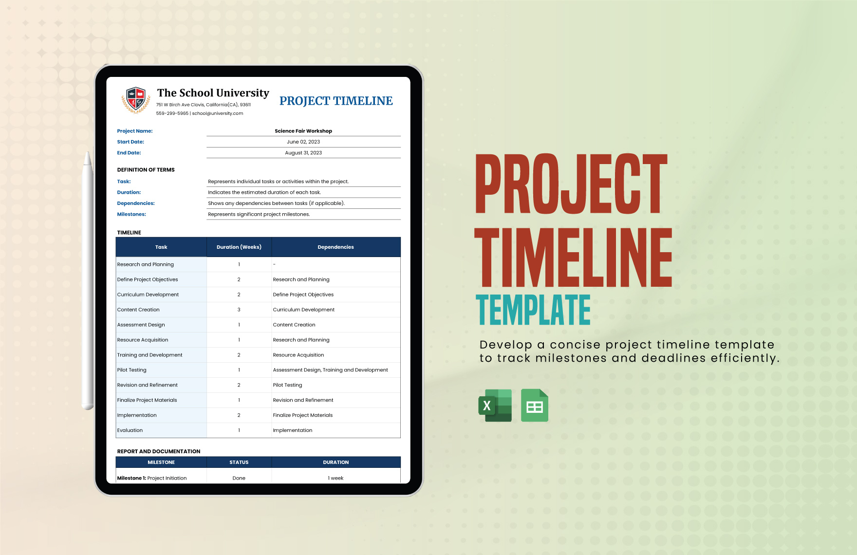 Project Timeline Template In Excel Google Sheets Download Template