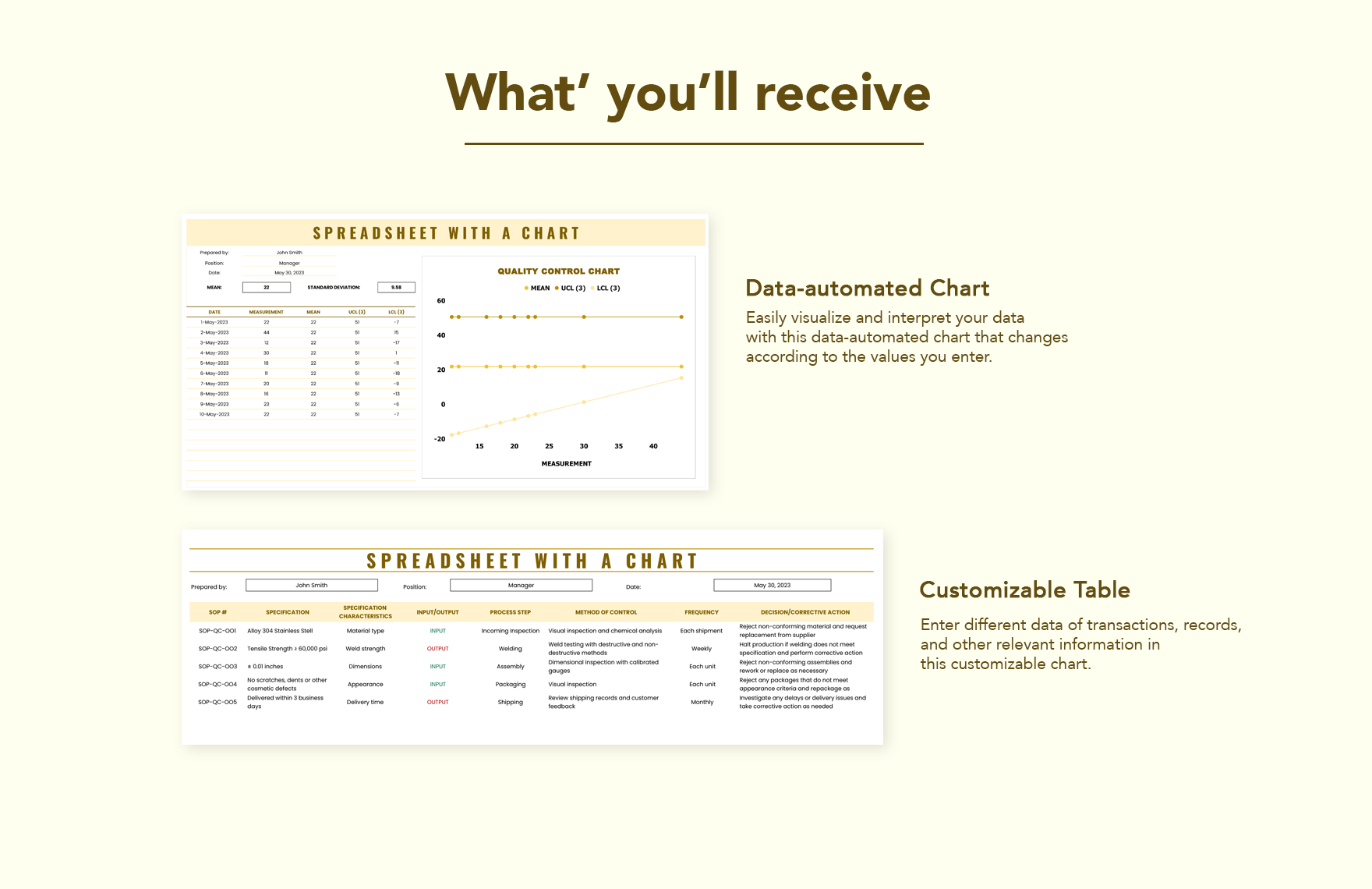 Spreadsheet With A Chart Template - Download in Excel, Google Sheets ...