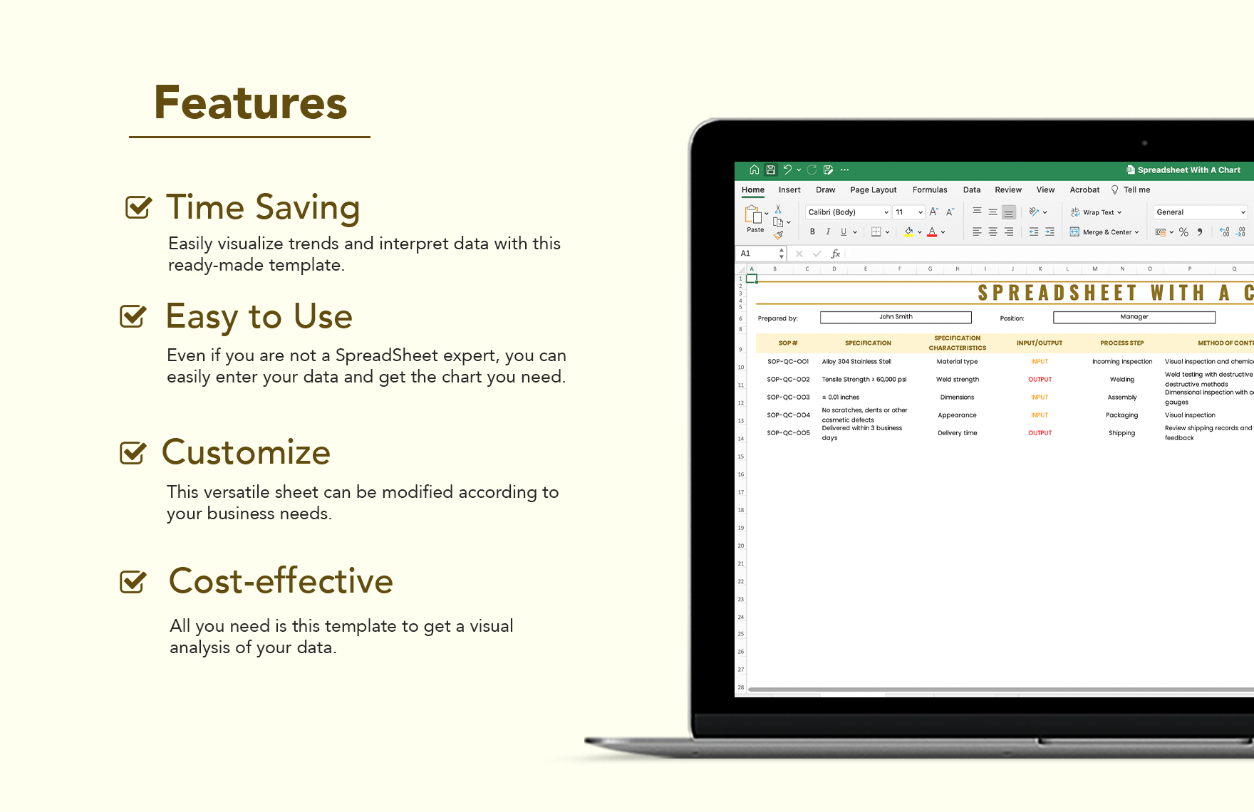 Spreadsheet With A Chart Template - Download in Excel, Google Sheets ...