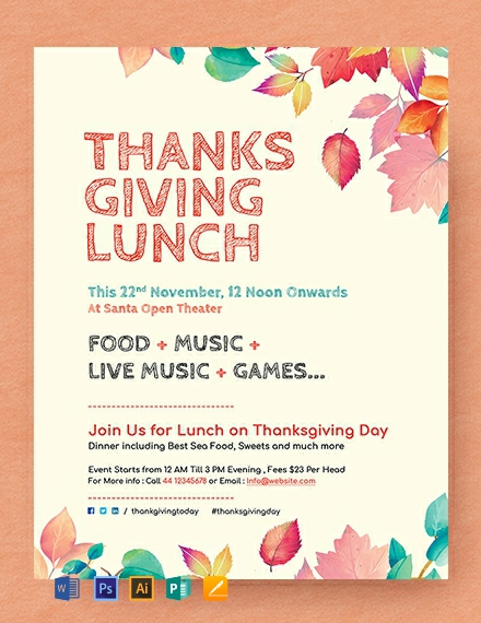 Free Thanksgiving Lunch Flyer Template