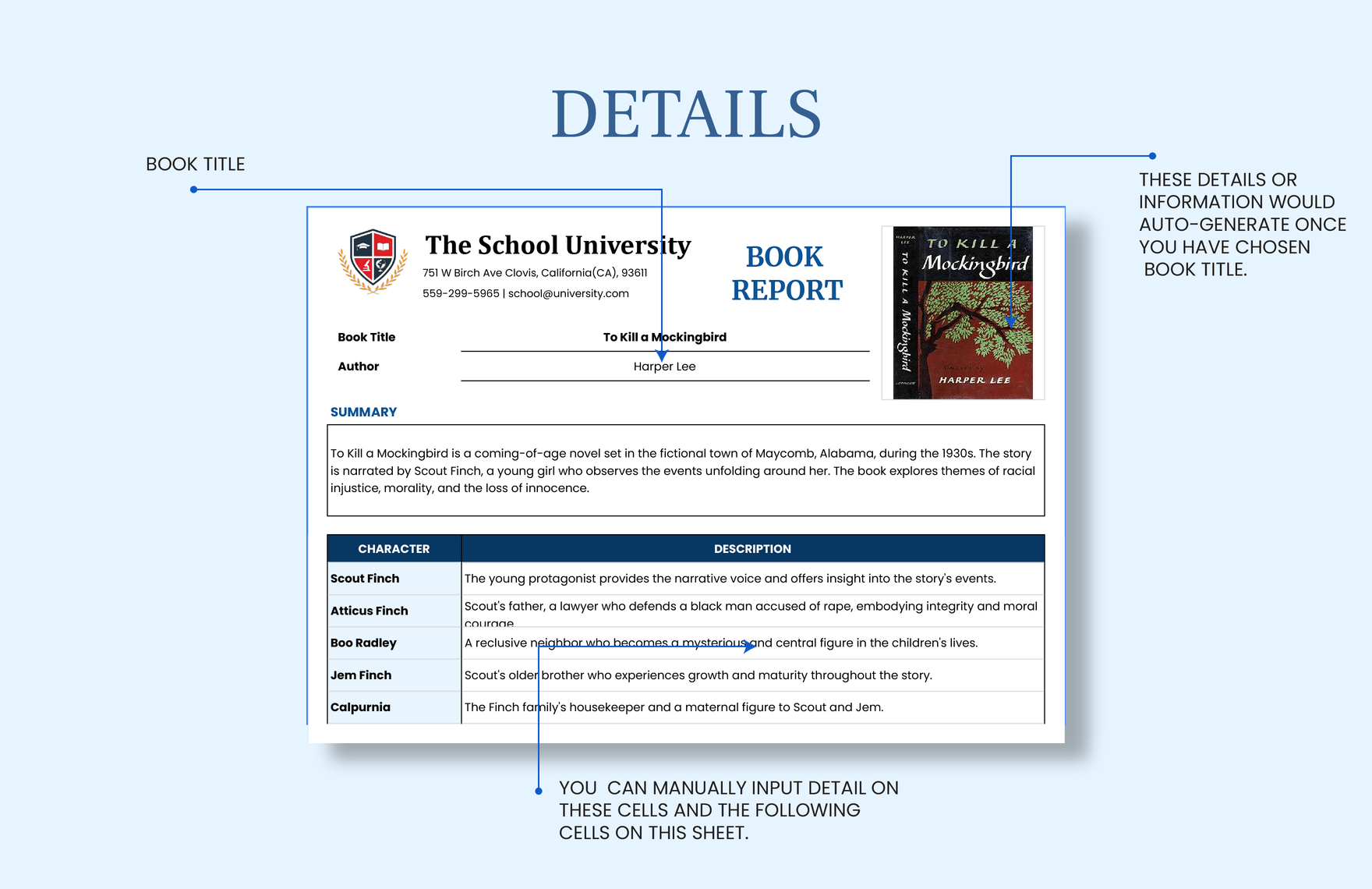 Book Report Form Template - Download in Excel, Google Sheets | Template.net