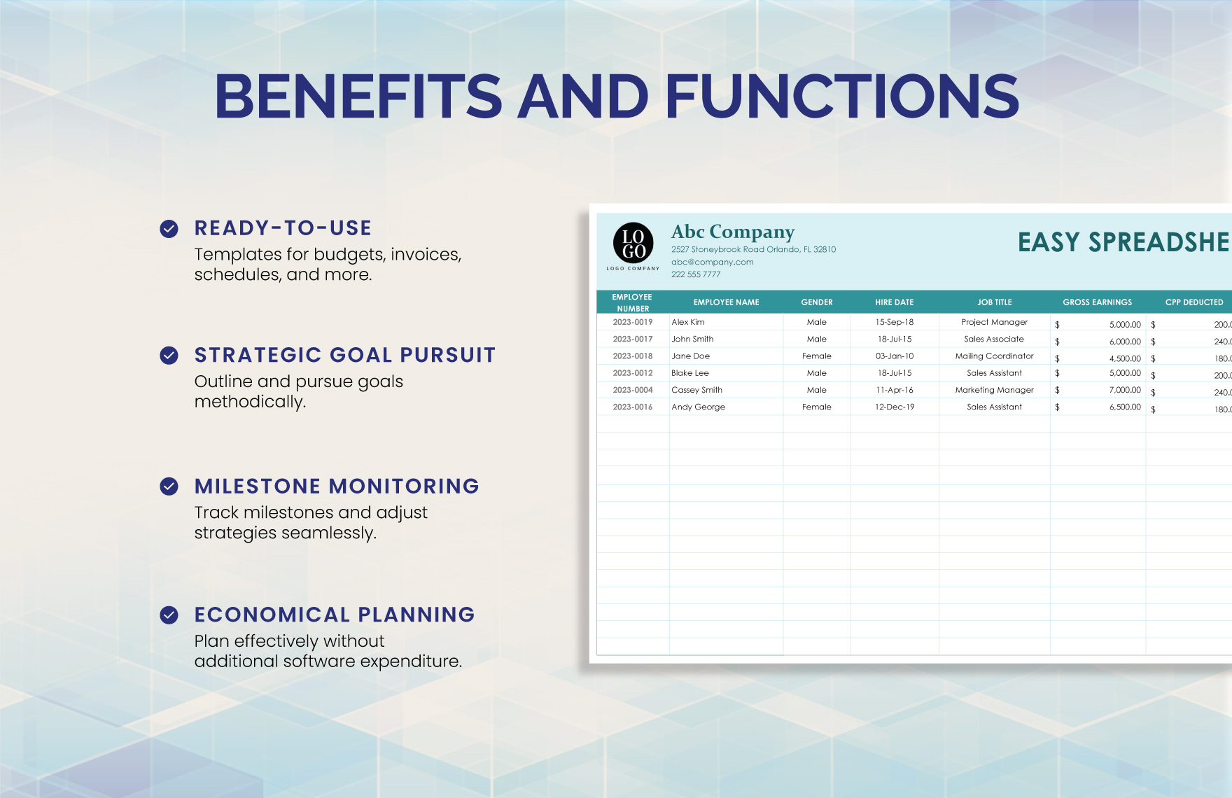 Easy Spreadsheet in Excel, Google Sheets - Download | Template.net