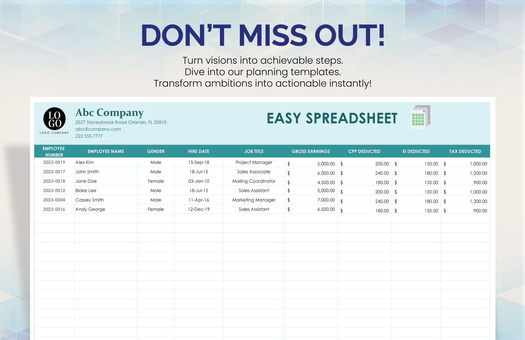 Easy Spreadsheet in Excel, Google Sheets - Download | Template.net