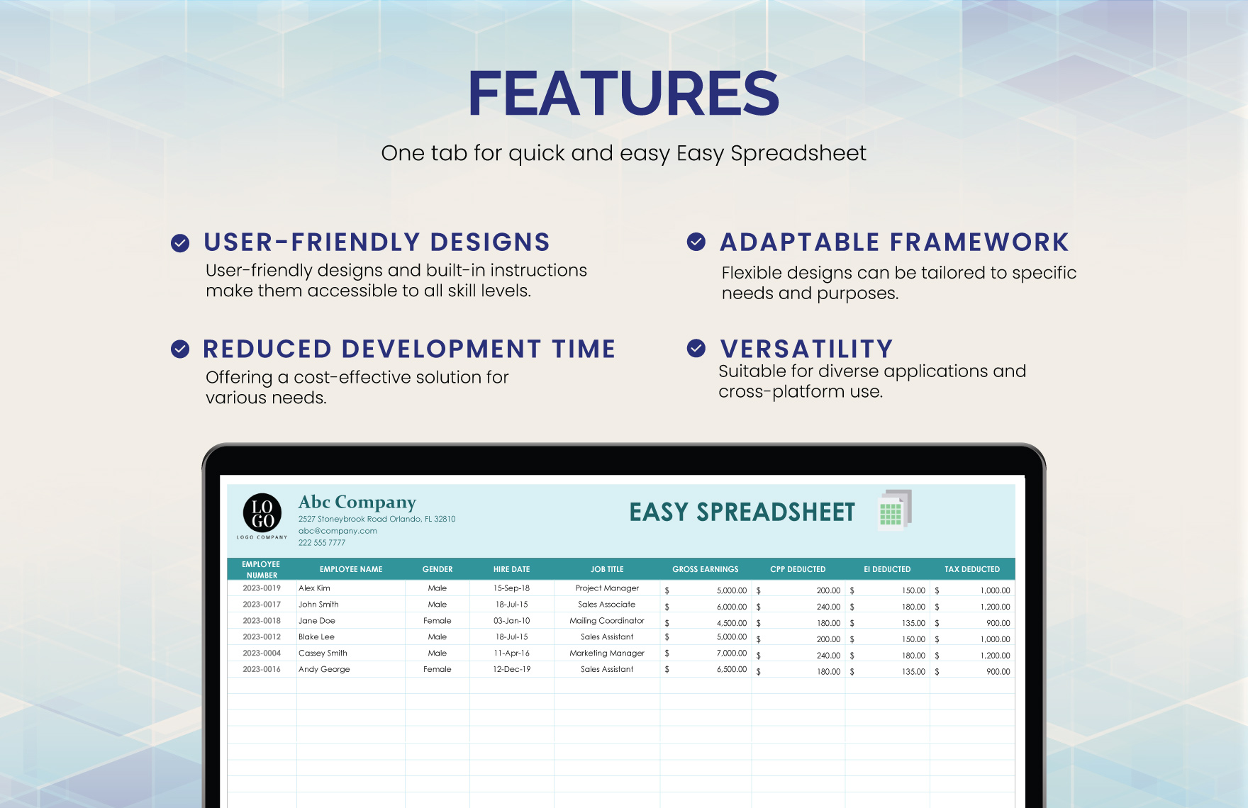 Easy Spreadsheet in Excel, Google Sheets - Download | Template.net