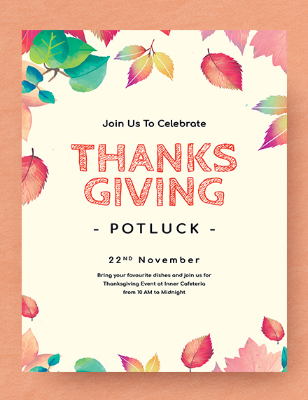 FREE Printable Thanksgiving Party Flyer Template Download 675 Flyers 
