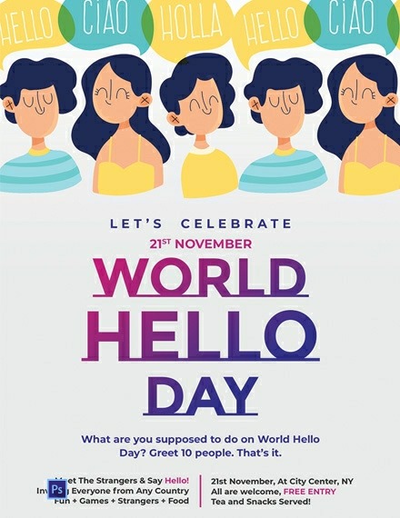 World Hello Day Poster