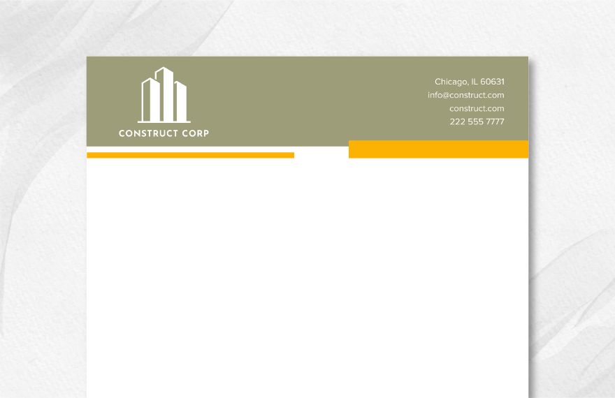 Construction Architect Letterhead Template - Google Docs, Illustrator ...
