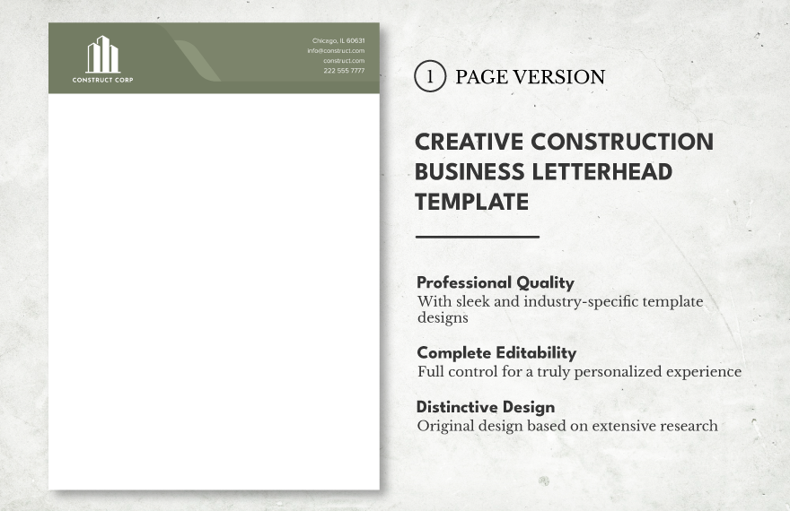 Creative Construction Business Letterhead Template - Download in Word ...