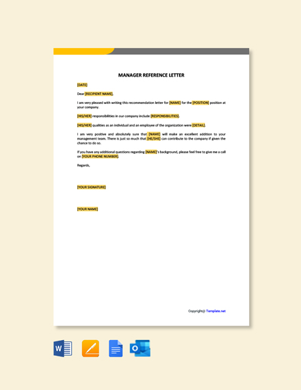 FREE Professional Reference Letter Template - Word (DOC) | Google Docs ...