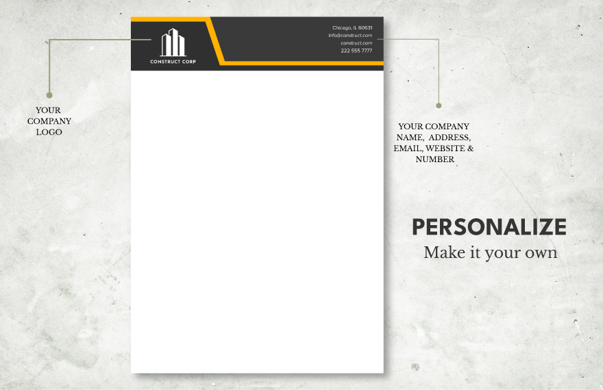 Construction Workers Equipment Letterhead Template - Download in Word ...