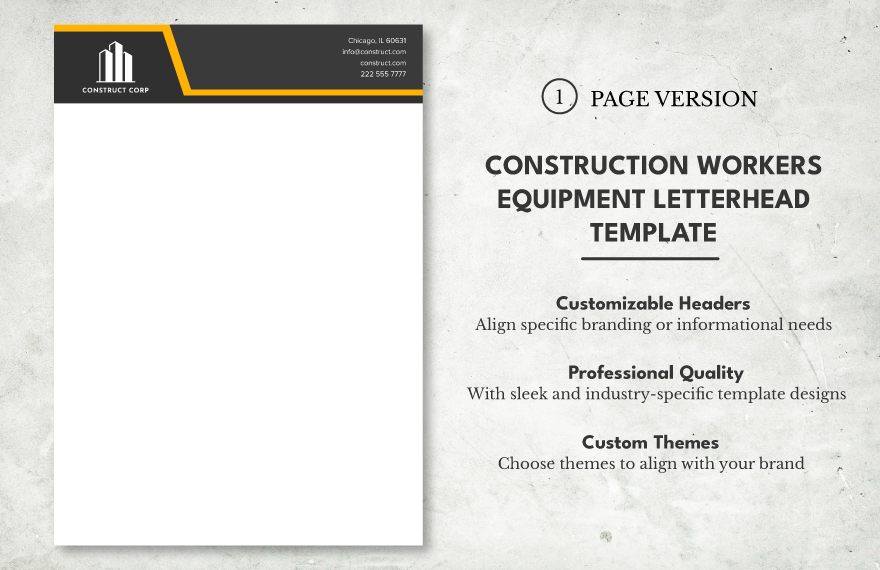 Construction Workers Equipment Letterhead Template - Download in Word ...