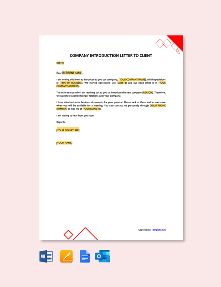 Construction Company Introduction Letter Template - Google Docs, Word ...