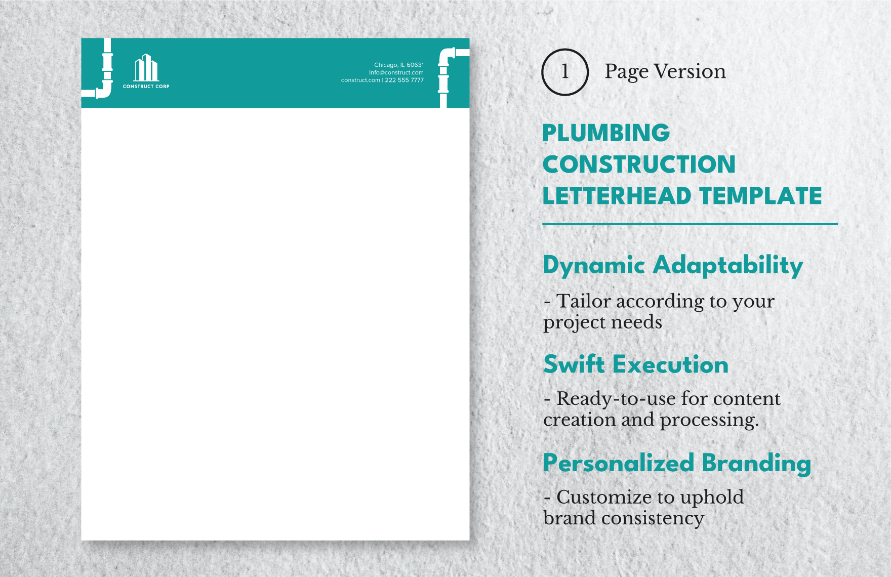 Plumbing Construction Letterhead Template - Download in Word, PDF ...