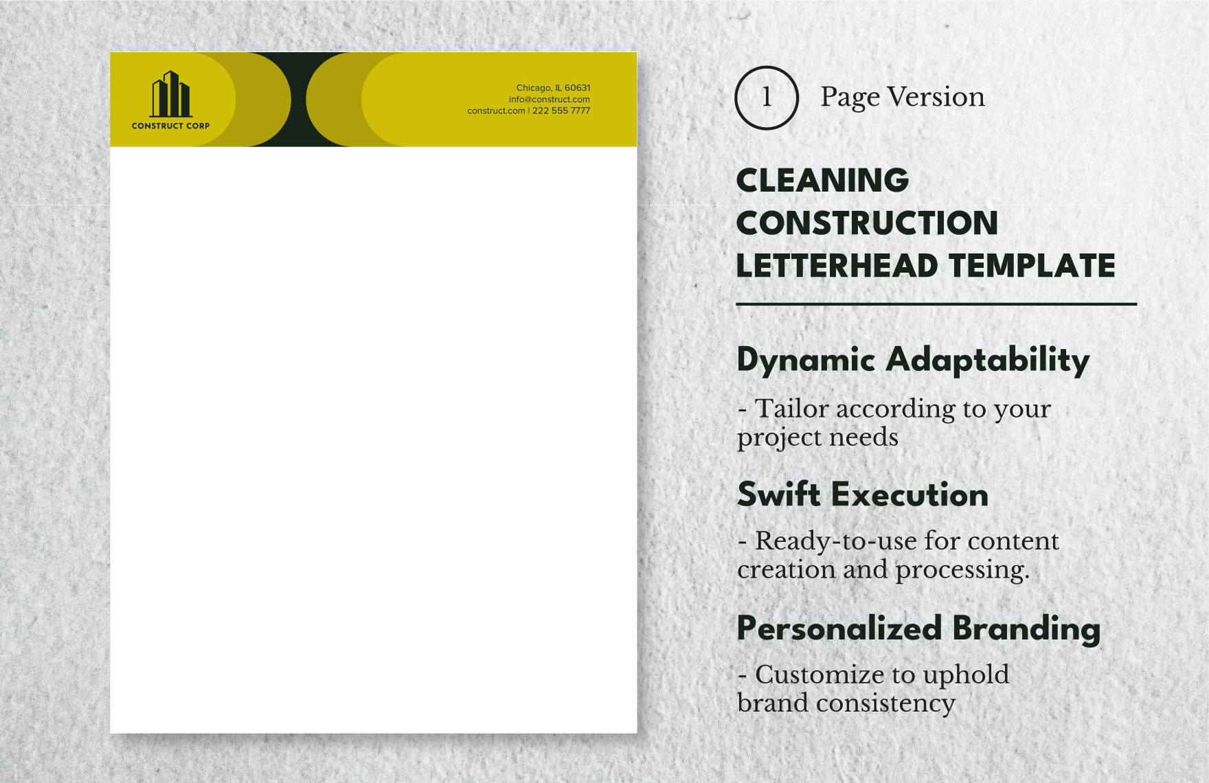 Cleaning Construction Letterhead Template - Download in Word, PDF ...