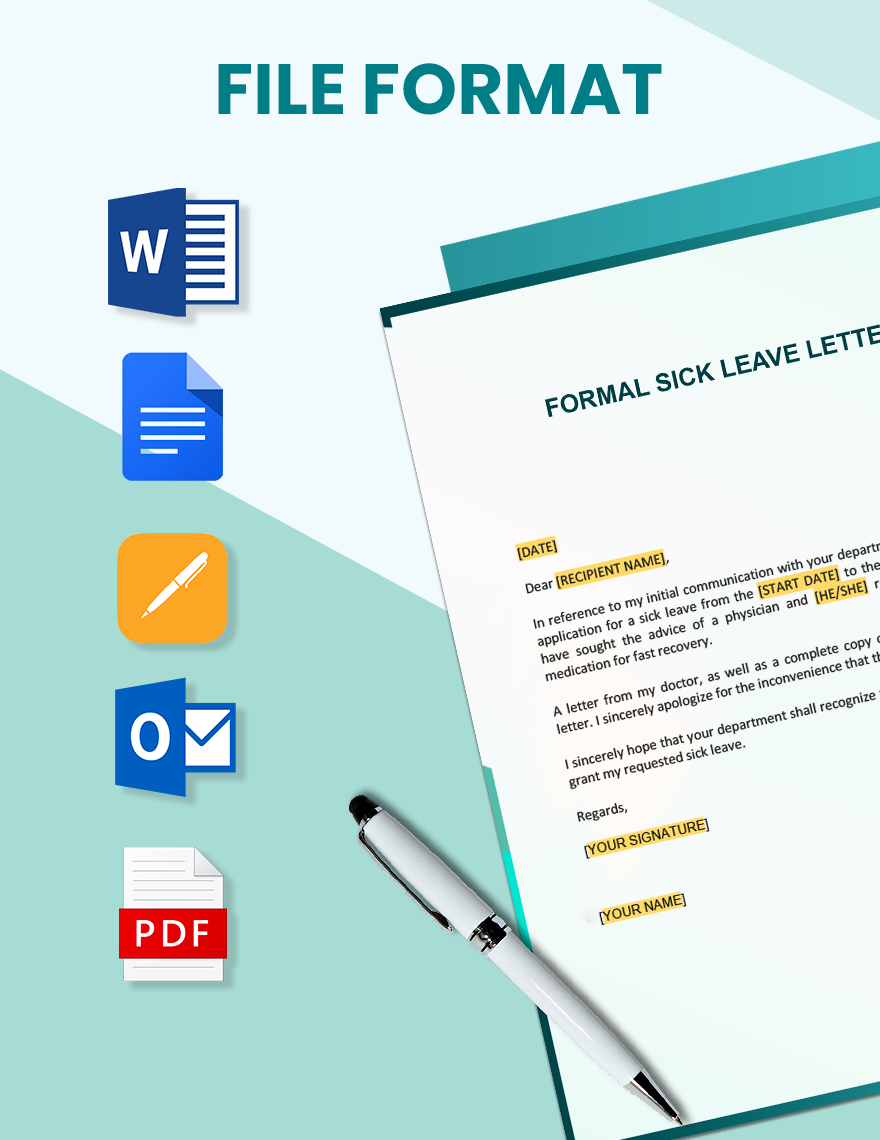 Free Sick Leave Letter Template - Google Docs, Word, Outlook, Apple ...