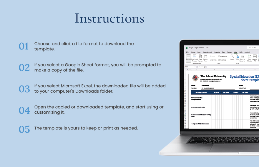 Special Education IEP Tracking Sheet Template - Download in Excel ...