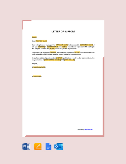 FREE Child Support Agreement Letter Template - Word | Google Docs ...