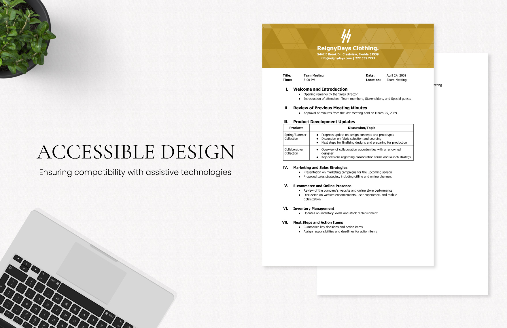Meeting Agenda Layout Template - Google Docs, Word, PDF | Template.net