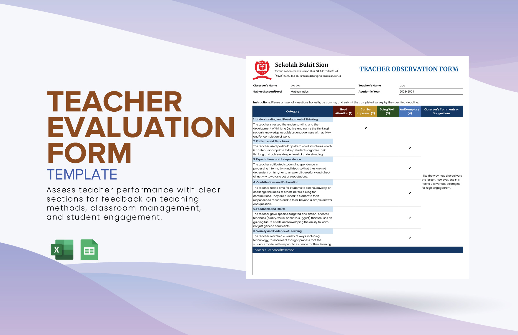 Free Evaluation Templates In Excel To Download