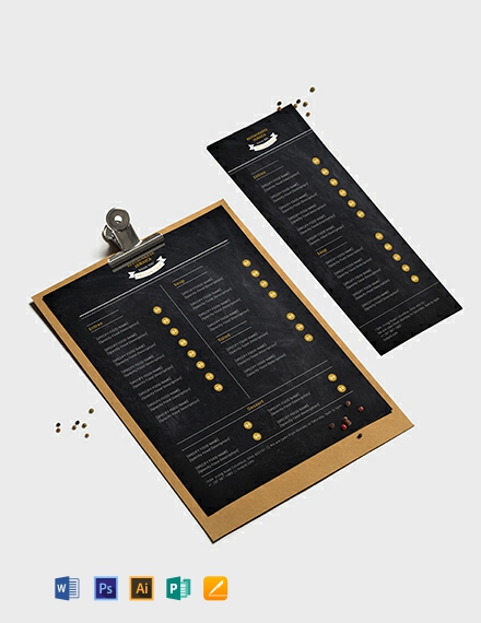 Chalkboard Blank Menu Template Free PSD Google Docs Illustrator 